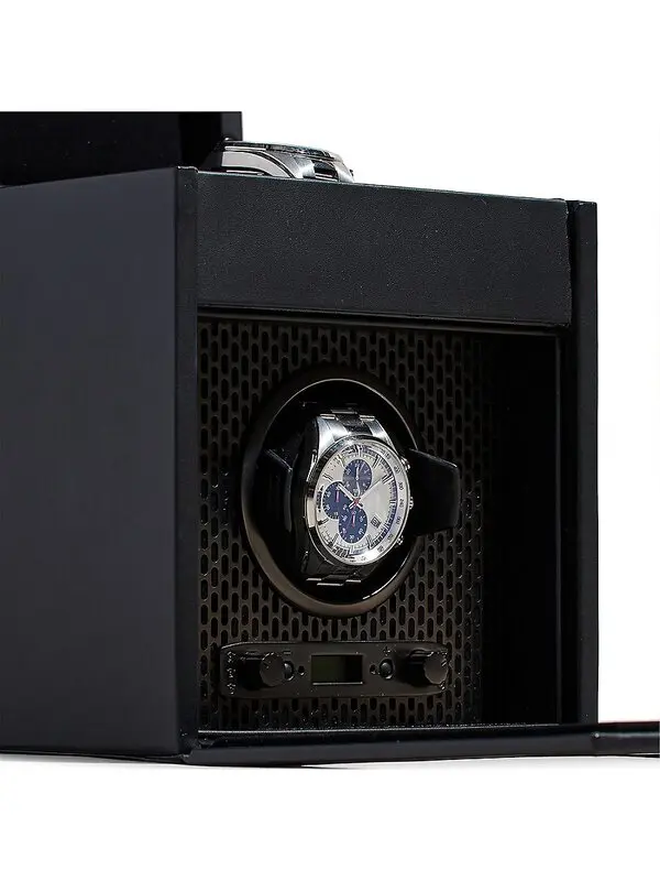 Wolf Axis Single Watch Winder With Storage - Powder Coat