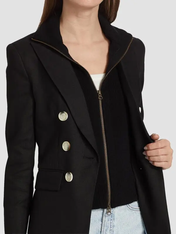 Veronica Beard Uptown Merino Wool & Cashmere Dickey - Black