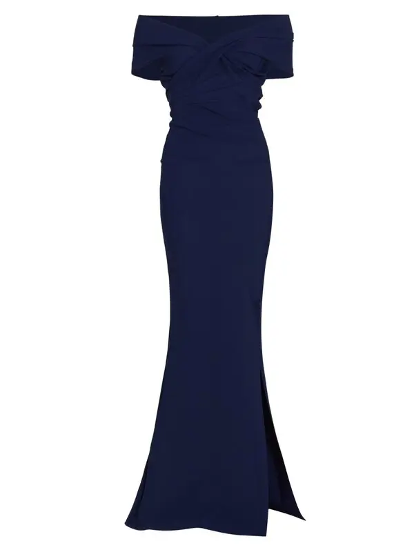 Chiara Boni La Petite Robe Stretch Jersey Fishtail Gown - Blue Notte