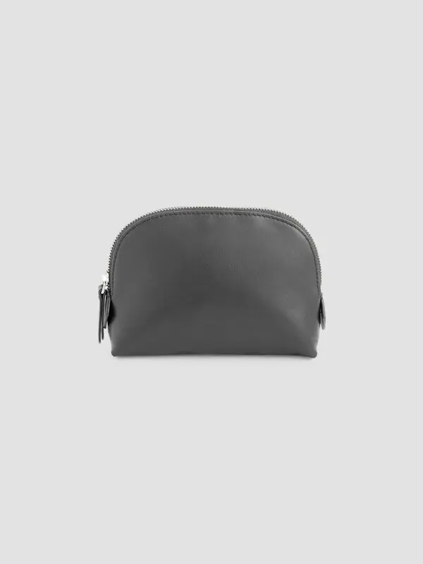 ROYCE NEW YORK Compact Leather Cosmetic Bag - Black