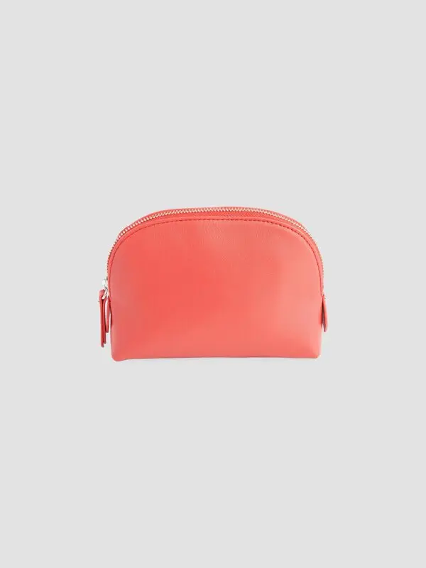 ROYCE NEW YORK Compact Leather Cosmetic Bag - Red
