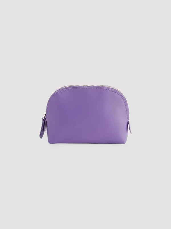 ROYCE NEW YORK Compact Leather Cosmetic Bag - Tan