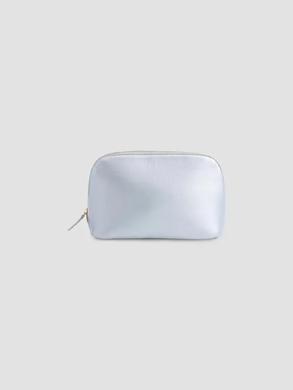 ROYCE NEW YORK Leather Cosmetic Bag - Silver