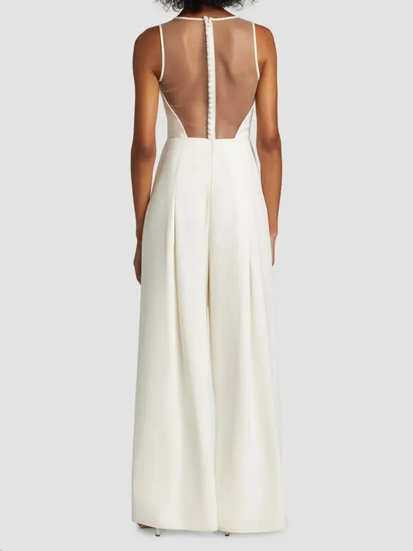 Amsale Crepe Wide-leg Jumpsuit