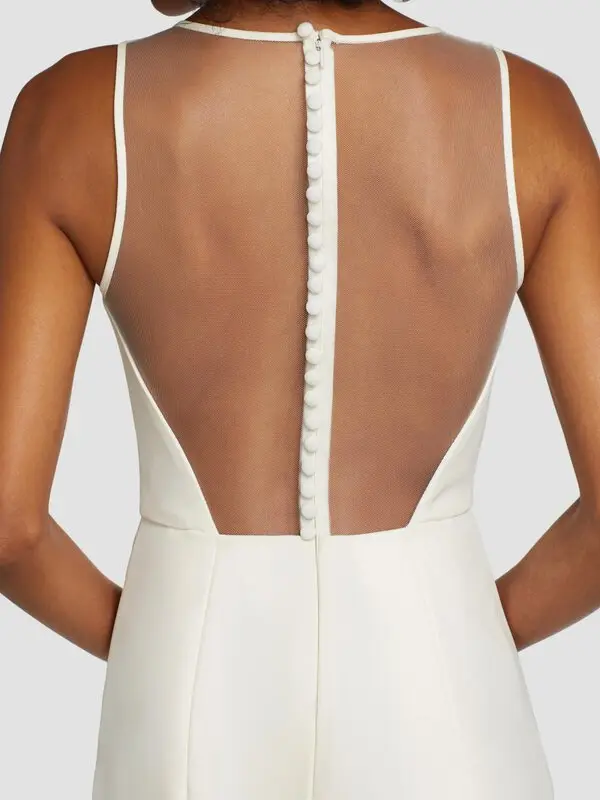 Amsale Crepe Wide-leg Jumpsuit