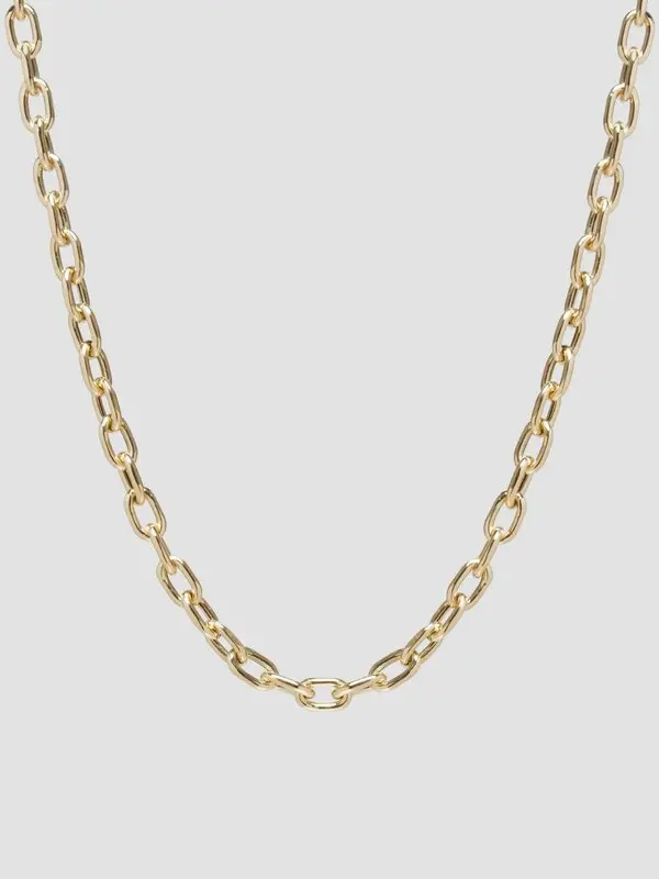 Zoe Chicco Heavy Metal 14k Yellow Extra-large Square-oval Link Necklace - Gold