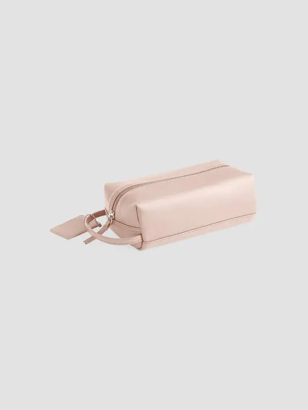 ROYCE NEW YORK Compact Leather Toiletry Bag - Light Pink