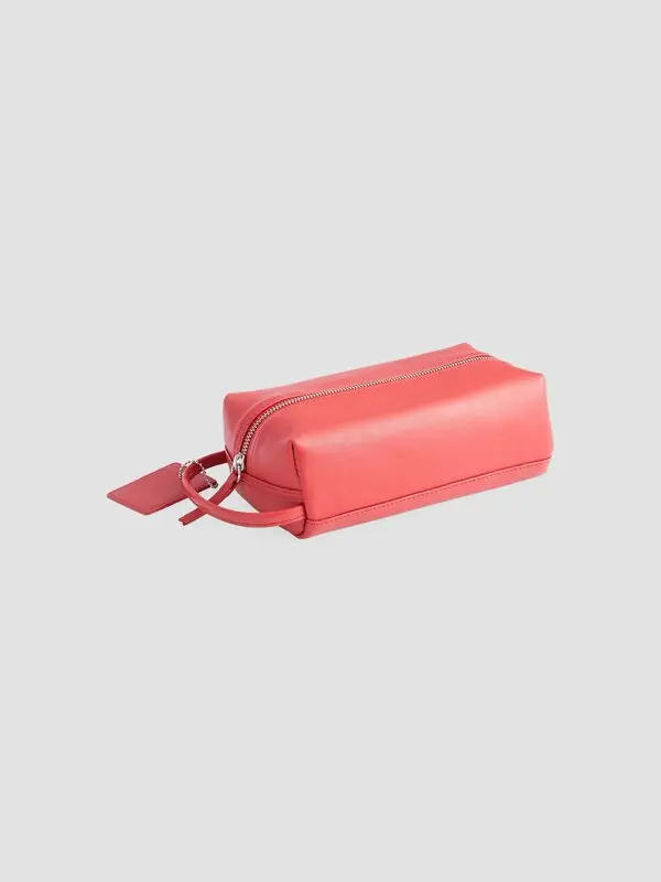 ROYCE NEW YORK Compact Leather Toiletry Bag - Red