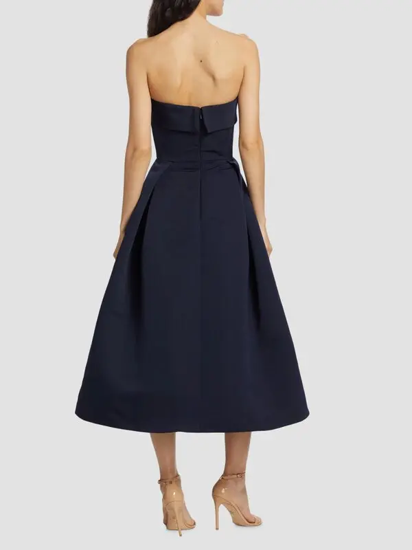 Amsale Faille Strapless Dress - Navy