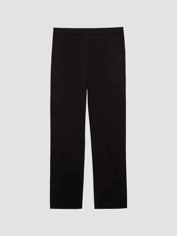 Theory Treeca Linen Pull-on Crop Pants - Black
