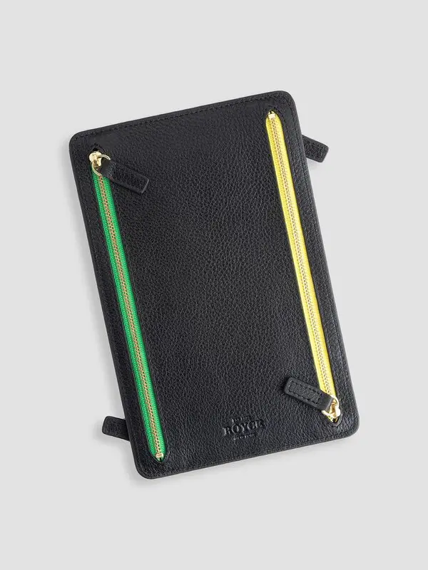 ROYCE NEW YORK Rfid-blocking 4-zip Leather Travel Organizer - Black
