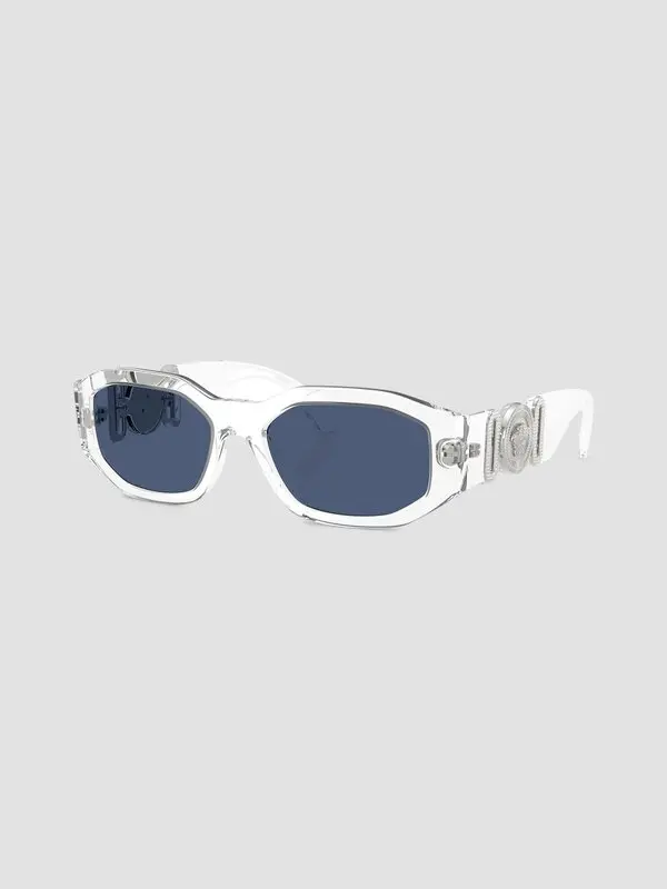 Versace 53mm Medusa Detail Oval Sunglasses - Crystal