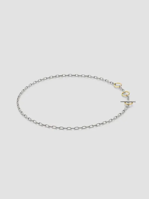David Yurman Dy Madison Three Ring Chain Necklace In Sterling