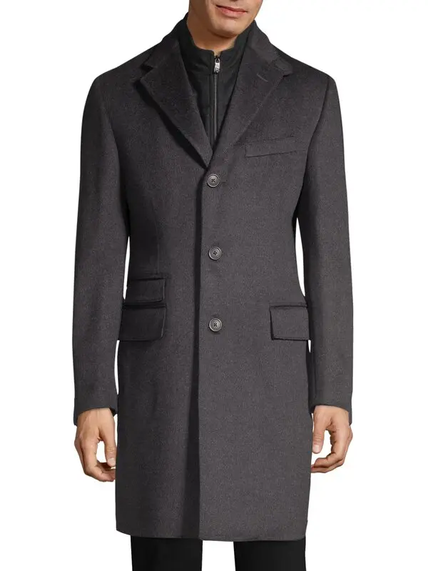 Corneliani Char Id Topcoat - Grey