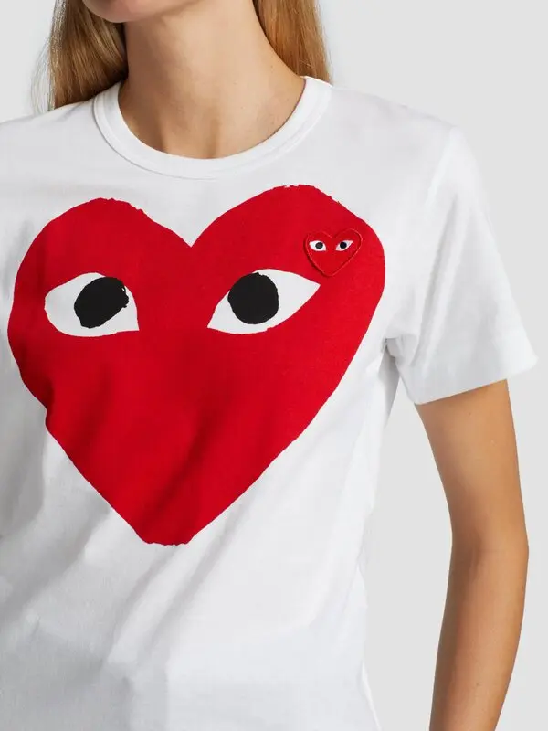 Play Comme Des Garcon Heart Cotton T-shirt