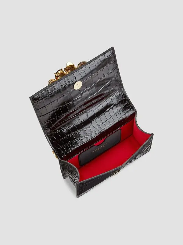 Alexander McQueen Mini Jewelled Satchel - Black