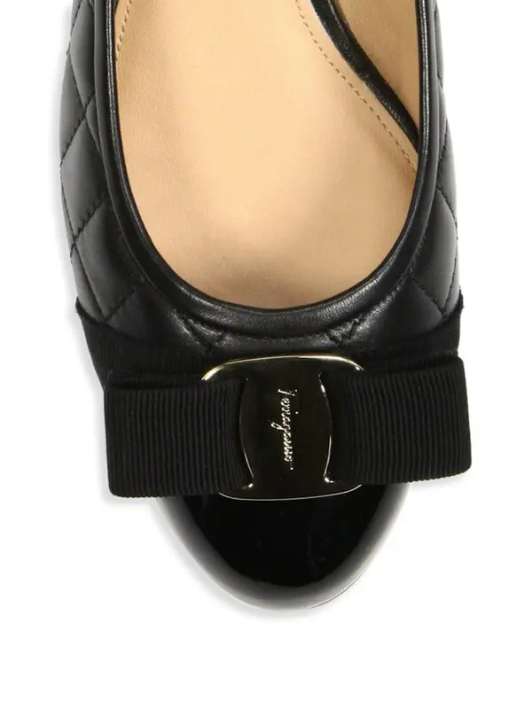 FERRAGAMO Vara 30mm Quilted Leather Pumps - Black