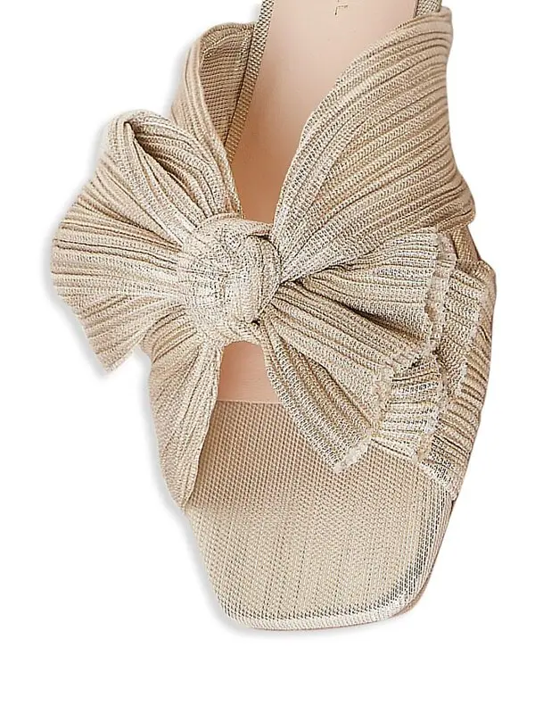 LOEFFLER RANDALL Daphne Metallic Pleated Lamé Mule Sandals