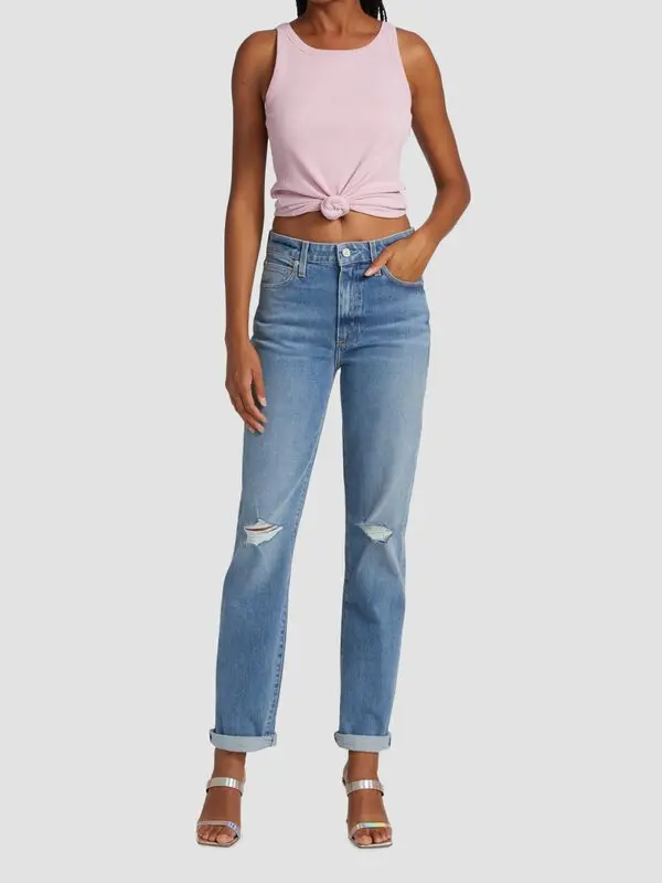 LE JEAN Sabine Distressed Straight-leg Jeans
