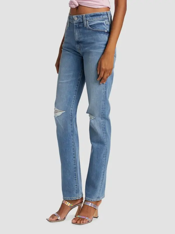 LE JEAN Sabine Distressed Straight-leg Jeans