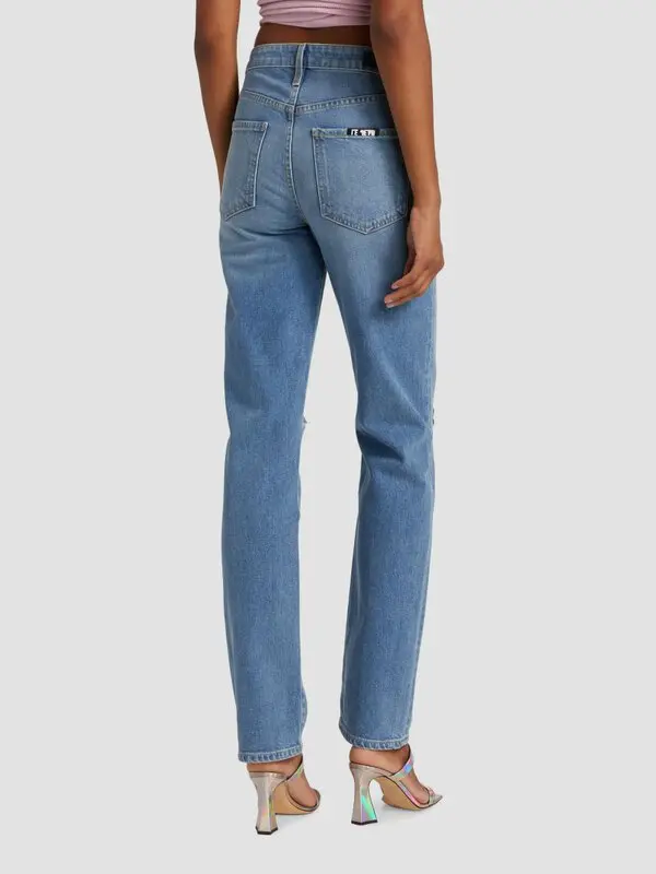 LE JEAN Sabine Distressed Straight-leg Jeans