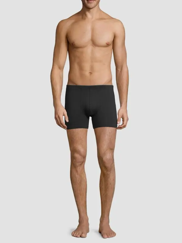 Hanro Cotton Superior Long-leg Boxer Briefs - Black