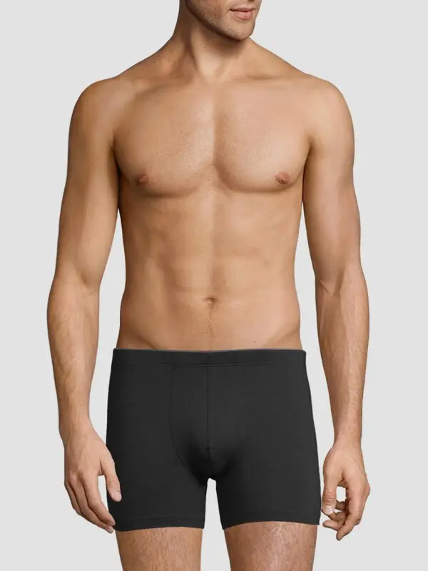 Hanro Cotton Superior Long-leg Boxer Briefs - Black