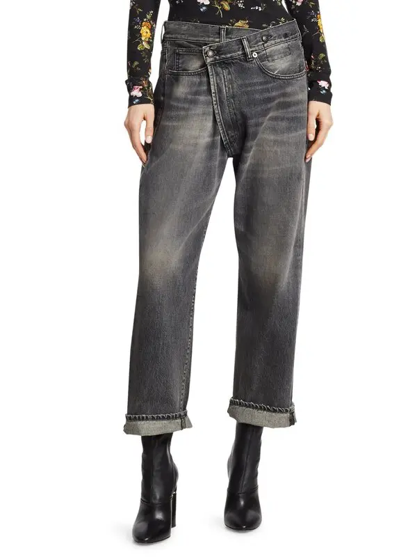 R13 Faded Crossover Jeans