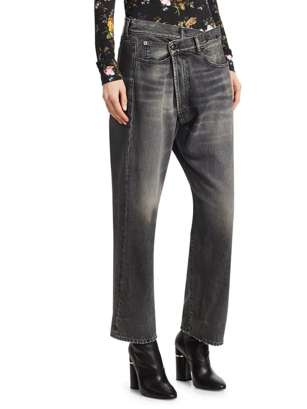 R13 Faded Crossover Jeans