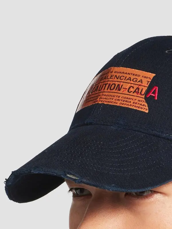 Balenciaga Logo Baseball Cap - Navy