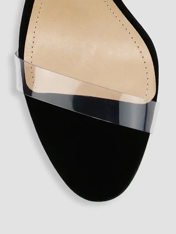 Schutz Ariella 100mm Vinyl Mules - Black Tran