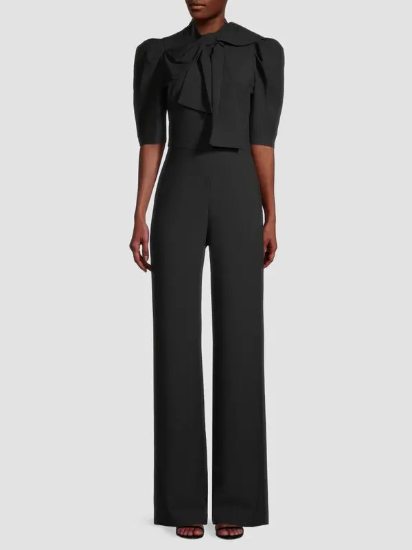 Black Halo Ara Bow Puff-sleeve Jumpsuit