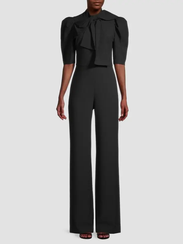 Black Halo Ara Bow Puff-sleeve Jumpsuit