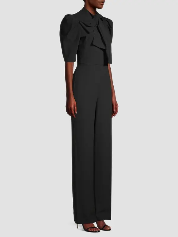 Black Halo Ara Bow Puff-sleeve Jumpsuit