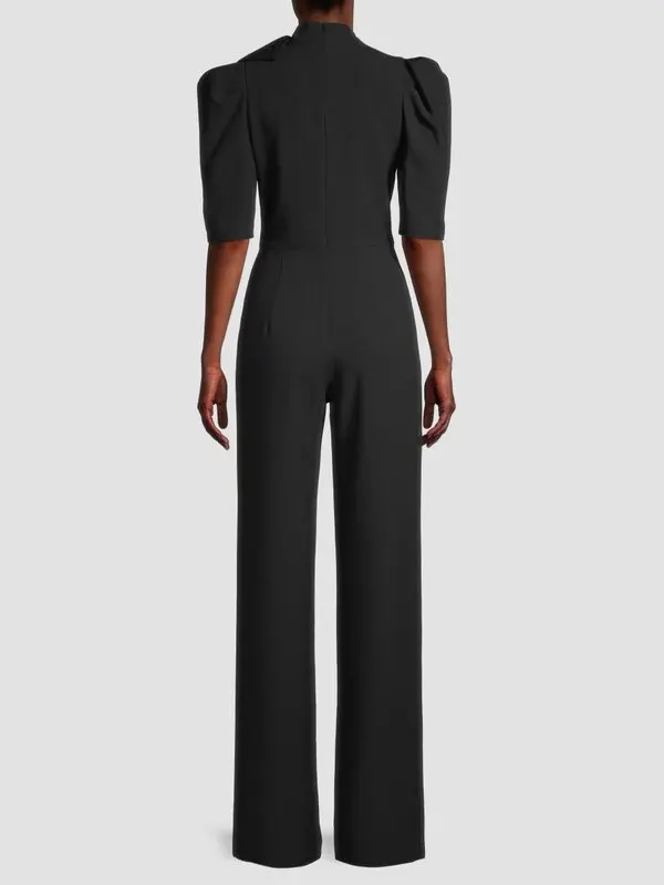 Black Halo Ara Bow Puff-sleeve Jumpsuit