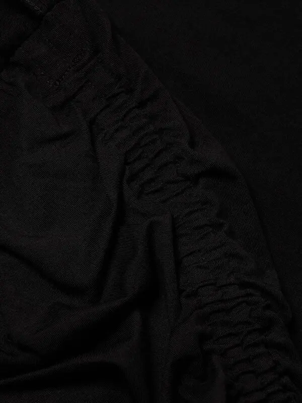 Veronica Beard Waldorf Ruched-sleeve T-shirt - Black