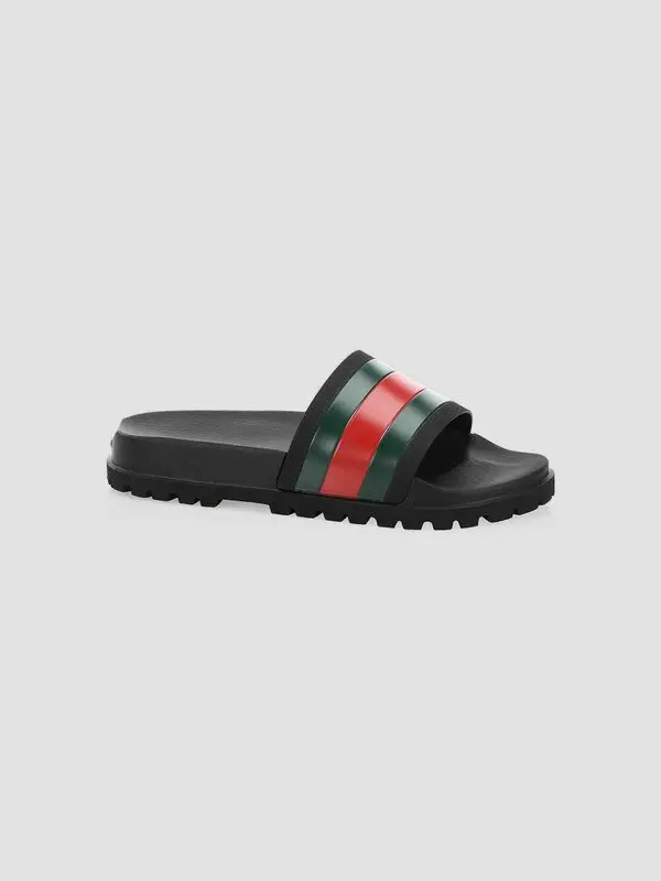 Gucci Web Slide Sandals - Black