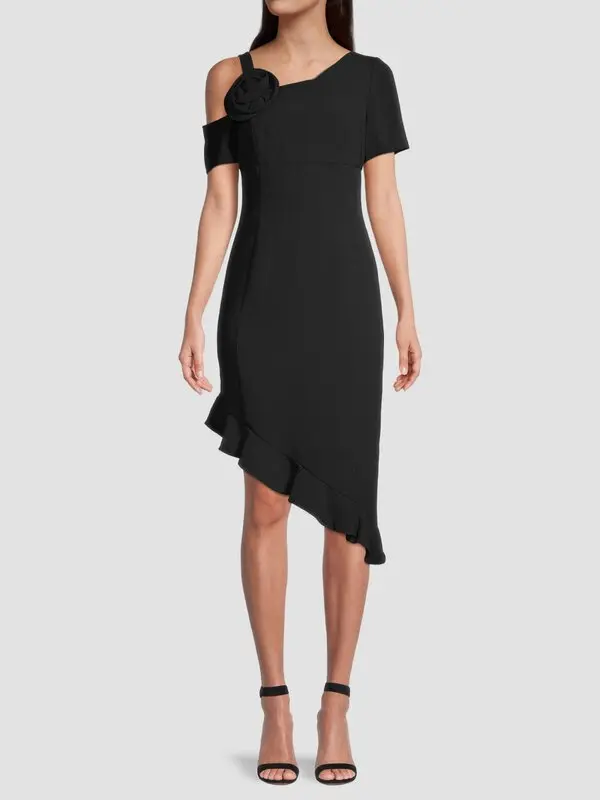 Shani Asymmetric Ruffled Sheath Dress