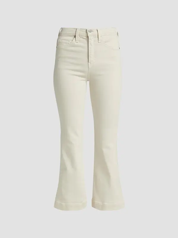 Veronica Beard Carson High-rise Ankle Flare Jeans - Ecru