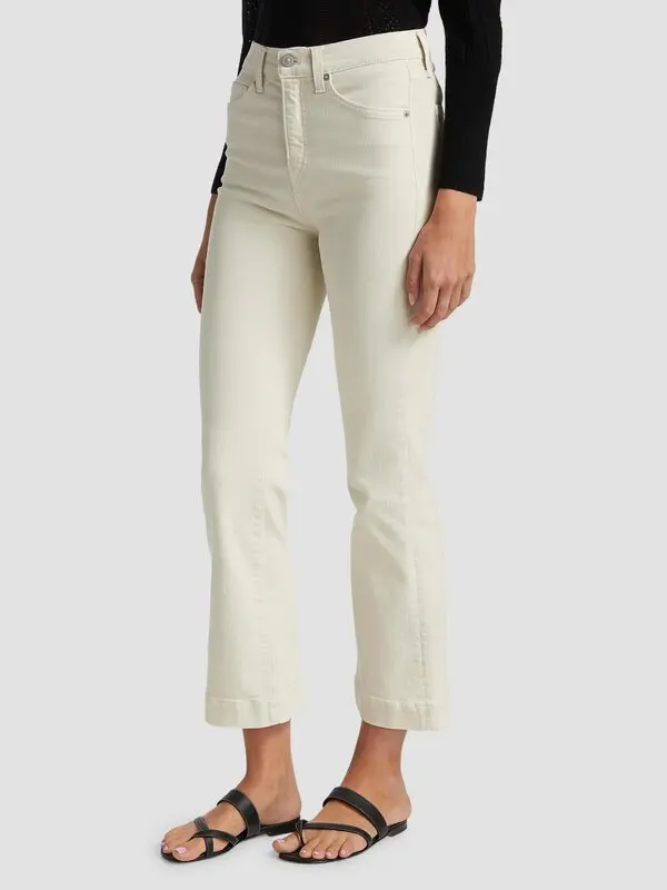 Veronica Beard Carson High-rise Ankle Flare Jeans - Ecru