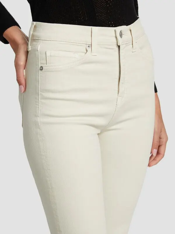 Veronica Beard Carson High-rise Ankle Flare Jeans - Ecru