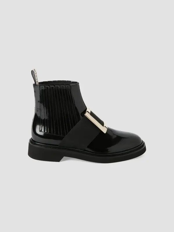 ROGER VIVIER Viv Rangers Patent Leather Chelsea Boots