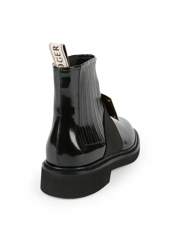 ROGER VIVIER Viv Rangers Patent Leather Chelsea Boots