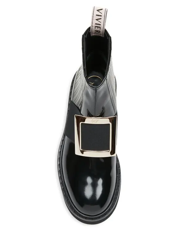 ROGER VIVIER Viv Rangers Patent Leather Chelsea Boots