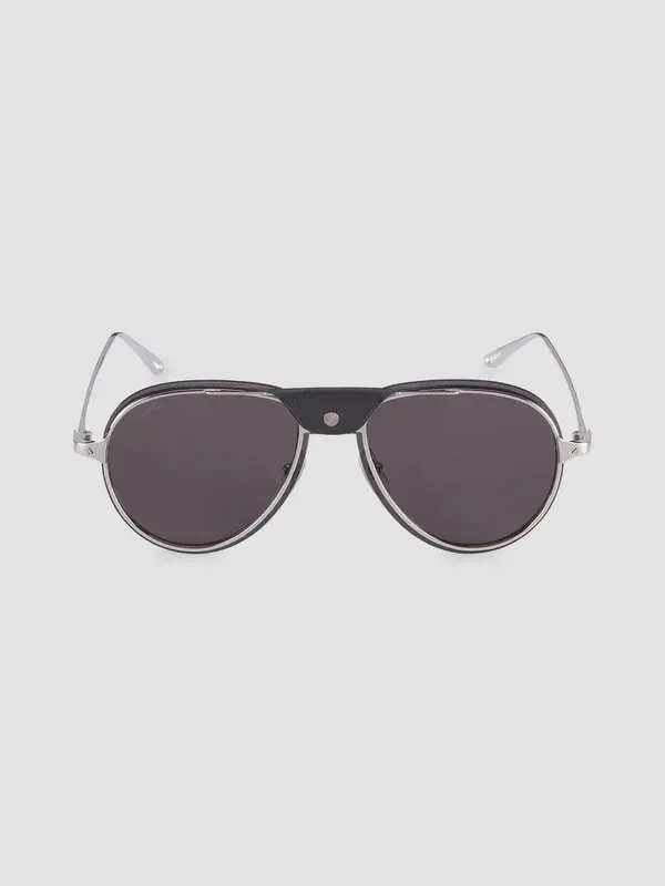 Cartier Core Range 60mm Aviator Sunglasses - Silver
