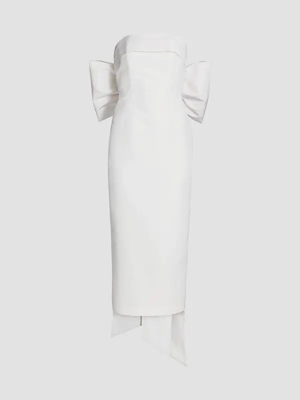 Alexia Maria Margaret Bow Silk Dress - White
