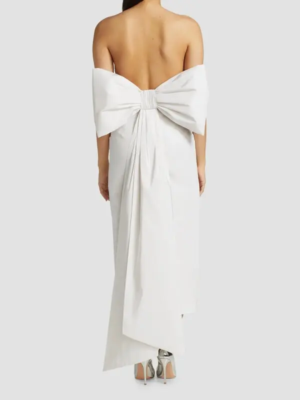 Alexia Maria Margaret Bow Silk Dress - White