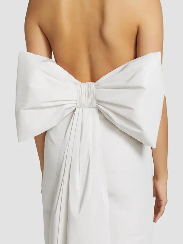 Alexia Maria Margaret Bow Silk Dress - White