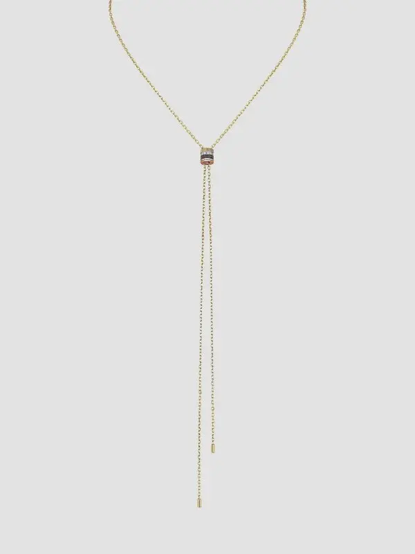 Boucheron Quatre Classique 18k Tri-tone Brown Pvd & Diamond Pendant Mini Bolo Necklace - Gold