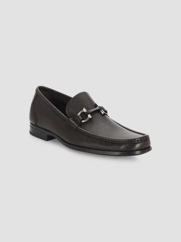 FERRAGAMO Grandioso Gancini Bit Leather Loafers - Hickory